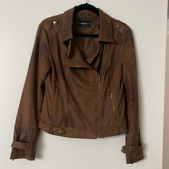 BNCI | Jackets & Coats | Faux Suede Brown Zip Bomber Jacket | Poshmark